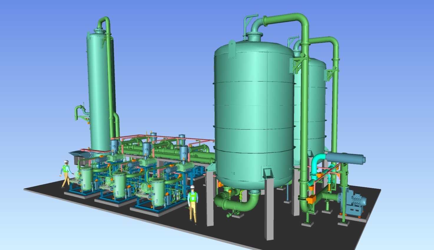 3D model of a VRU Vapour Recovery unit Petrochemical and oil | Assentech